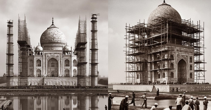 Artist Uses AI To Visualise Taj Mahal's Construction