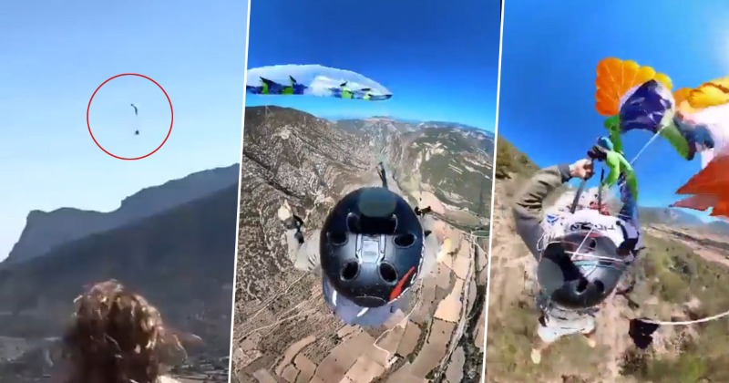 Paraglider Had Terrifying Close Call As Parachute Got Tangled In Mid-Air