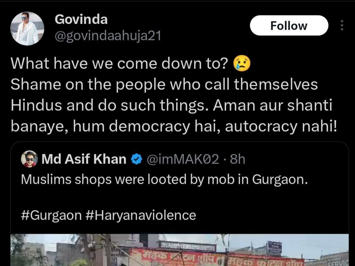 Govinda Says His Twitter Account Got Hacked After Tweet On Haryana ...