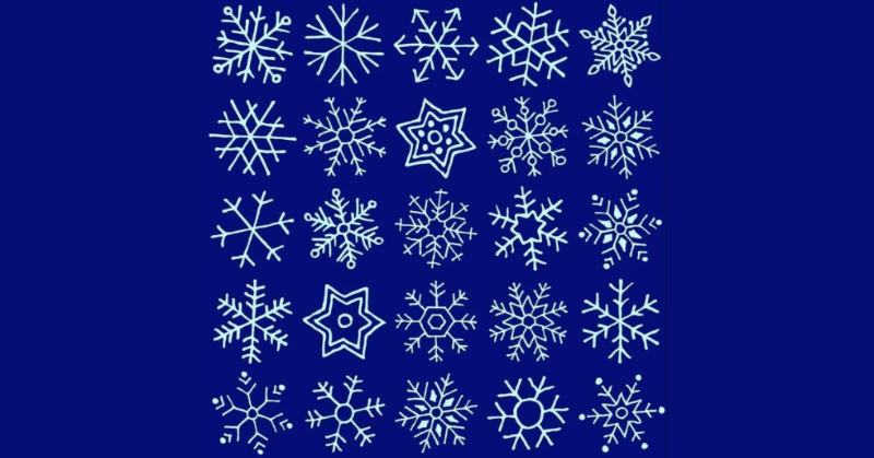 Optical Illusion: Find Matching Snowflakes