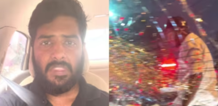 Bengaluru Biker Breaks Car's Windshield