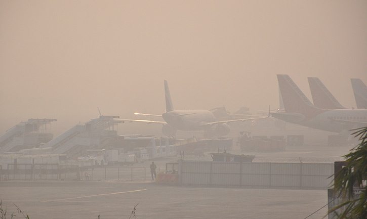 Sitting At The Airport On A Foggy Morning