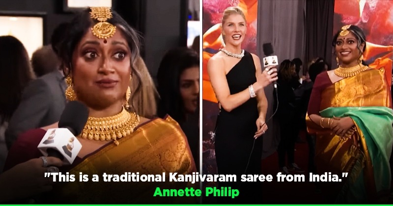 Annette Philip Wears Kanjivaram Silk Saree To Grammy Awards 2023