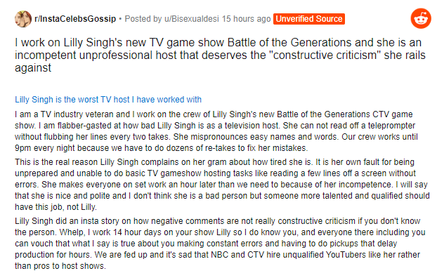 Youtuber Lilly Singh Accused Of Unprofessionalism On The Sets Of Her TV ...