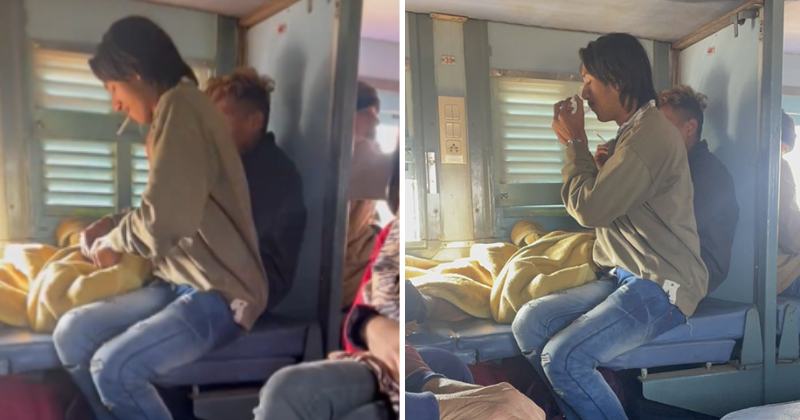 Viral Video Of Men Smoking Openly In Train