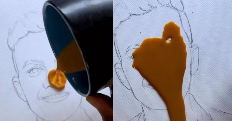 Artist Pours Tea Over A Pencil Sketch, Result Is Amazing