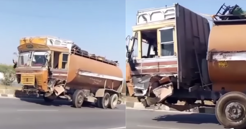 Viral Video Of Man Driving Truck Without Front Wheels