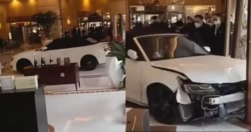 Furious With Staff, Man Rams Sports Car Through Hotel Lobby As ...
