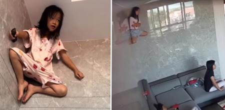 China: 8-YO Climbs On Ceiling To Watch TV