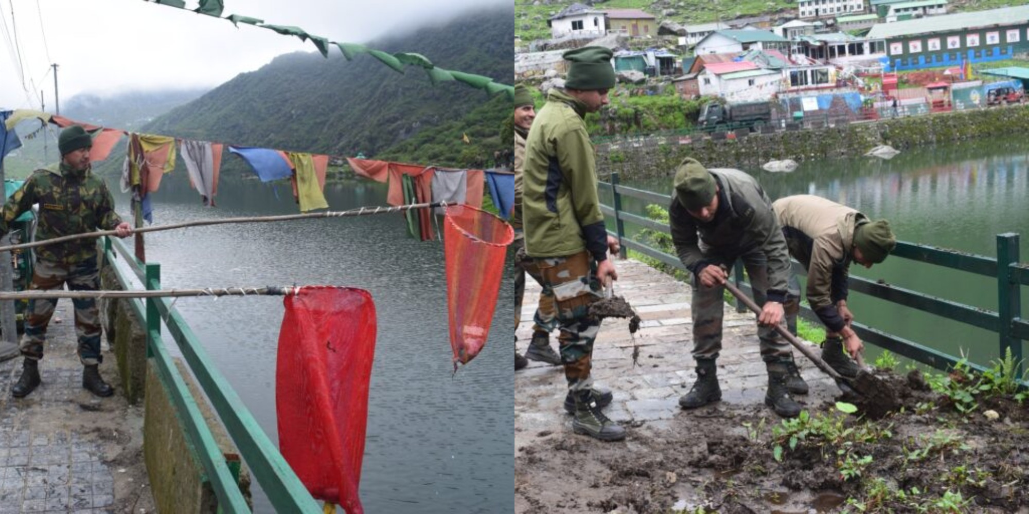Olive Green Defending Green - Indian Army Cleans Changu Lake In Sikkim ...