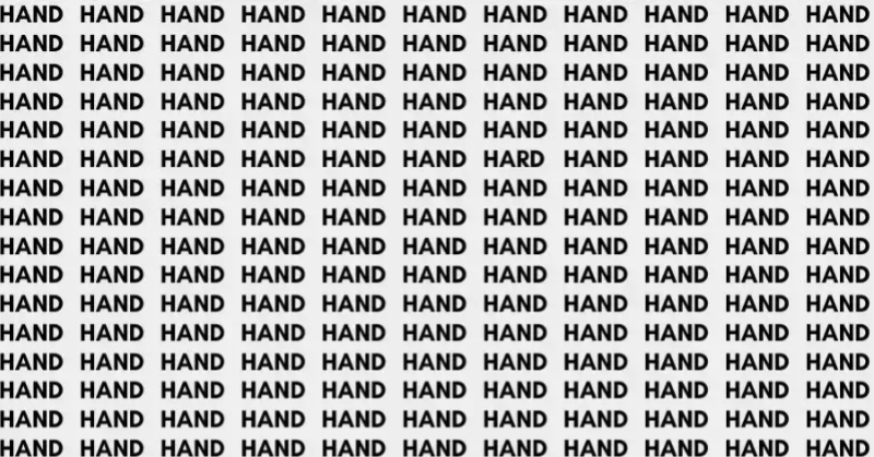 Optical Illusion: Discover 'Hard' Among 'Hand'