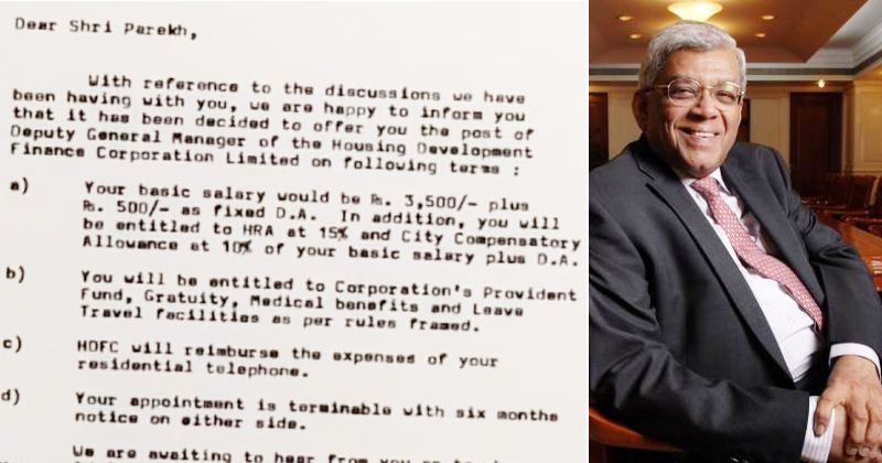 Deepak Parekh's 1978 Offer Letter Goes Viral After The HDFC Veteran Retires