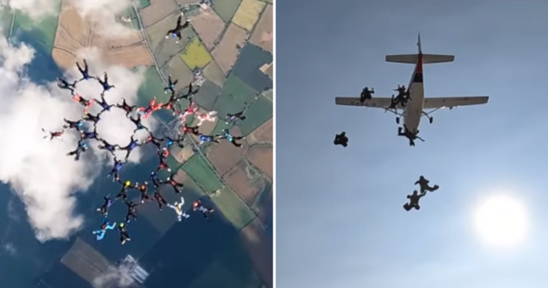 Largest Sequential Formation Ever Recorded By 41 Skydivers In British ...