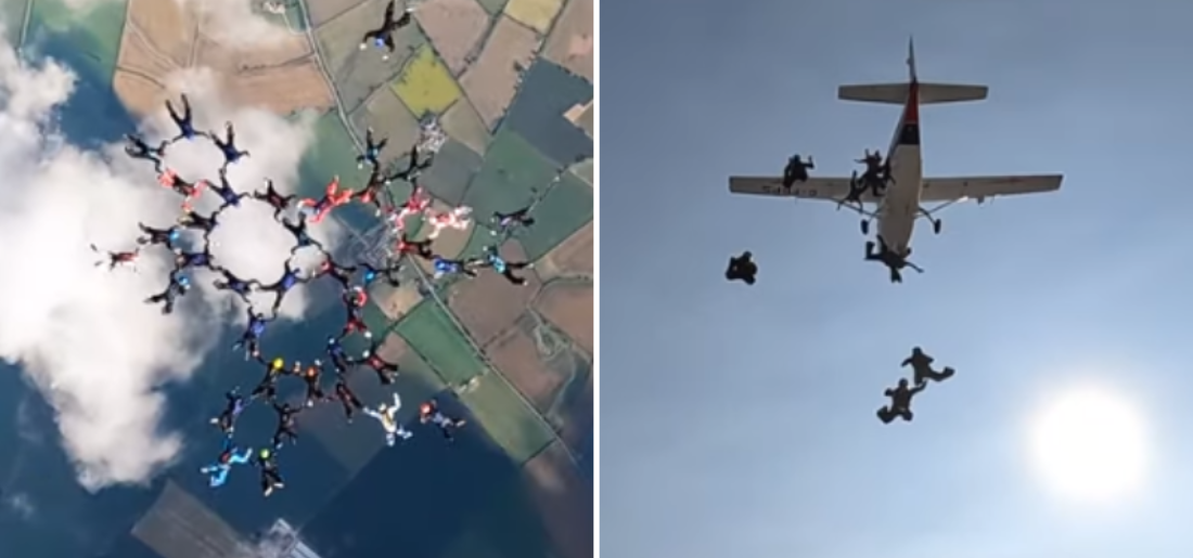 Largest Sequential Formation Ever Recorded By 41 Skydivers In British ...