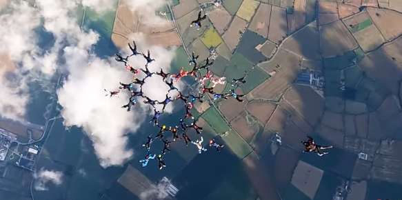 Largest Sequential Formation Ever Recorded By 41 Skydivers In British ...