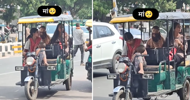 Woman E-Rickshaw Driver Carries Toddler