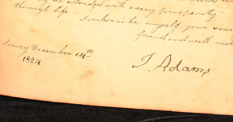 John Adams Letter To Teenage Bride Auctioned