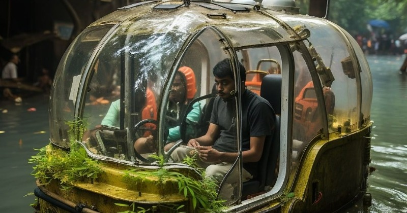 AI Artist Reimagines Futuristic Amphibious Autorickshaws As Monsoon ...