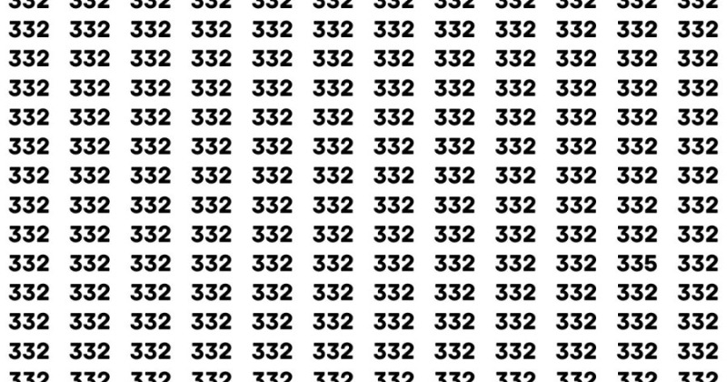 IQ Test: Only A Genius Can Spot The Number 335 In This Picture In 5 Seconds