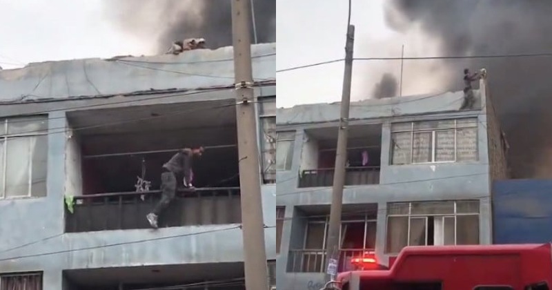What A Hero! Man, Scared Of Heights, Scales Burning Building To Rescue ...