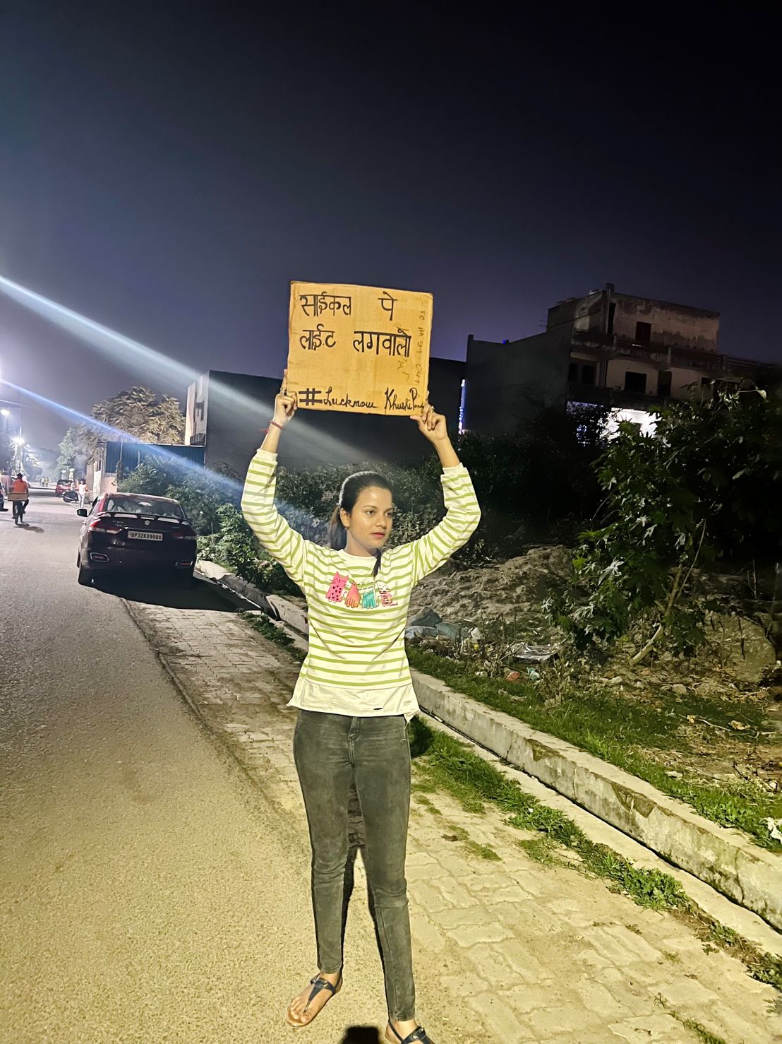 Video Of Woman Installing Lights On Cycles Goes Viral