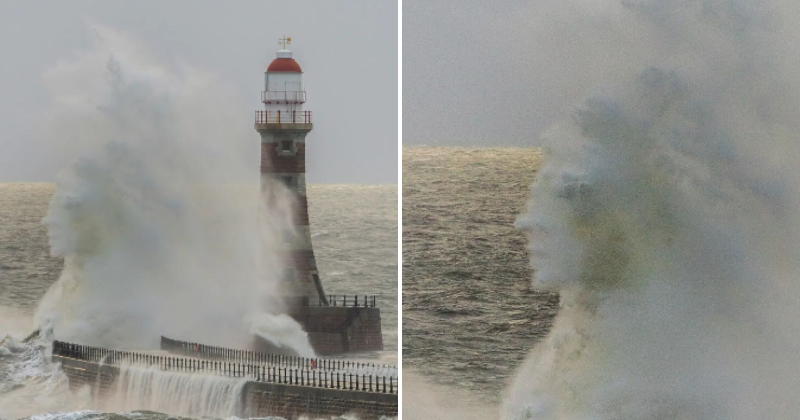Viral Image: Photographer Captures Face In Waves At Roker Pier, UK
