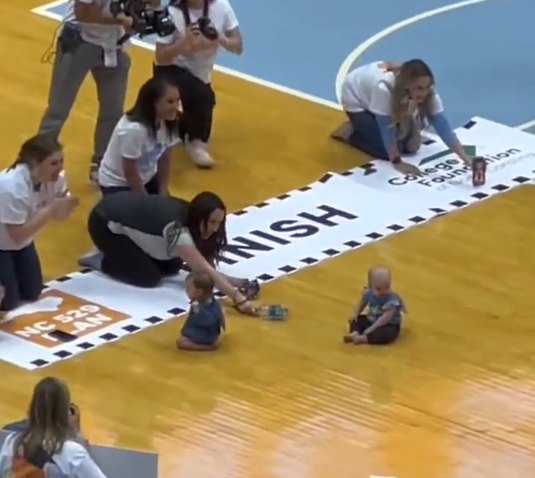 Watch: Toddlers Crawl In Competitive Race