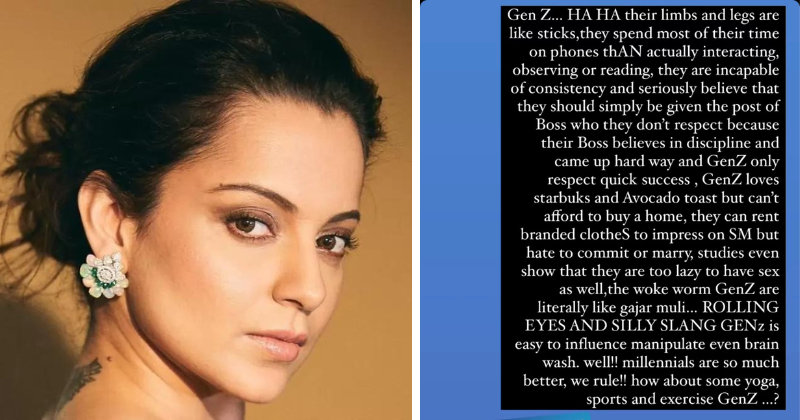 Kangana Ranaut Says Genz Are Too Lazy To Even Have Pares Them