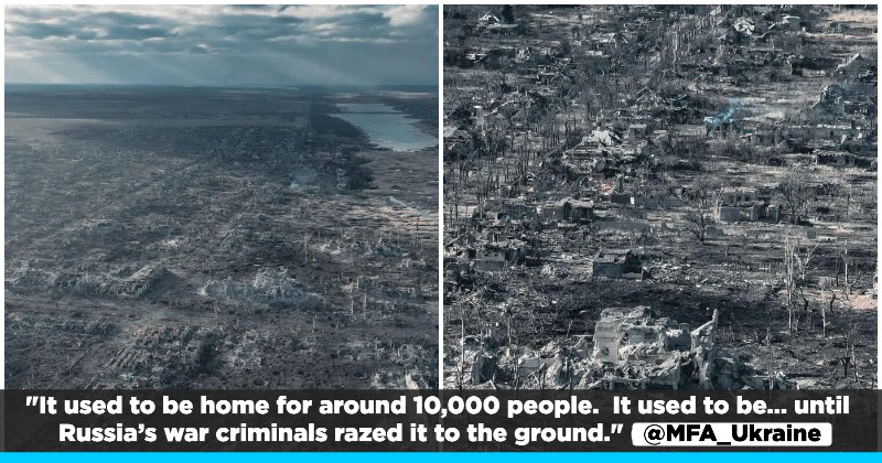 Devastating Photographs Show No House Left Standing In War-Hit Town In ...