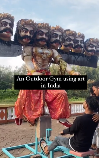 Goa's Incarnation Park Has Hindu Mythological Characters Atop Gym Equipment