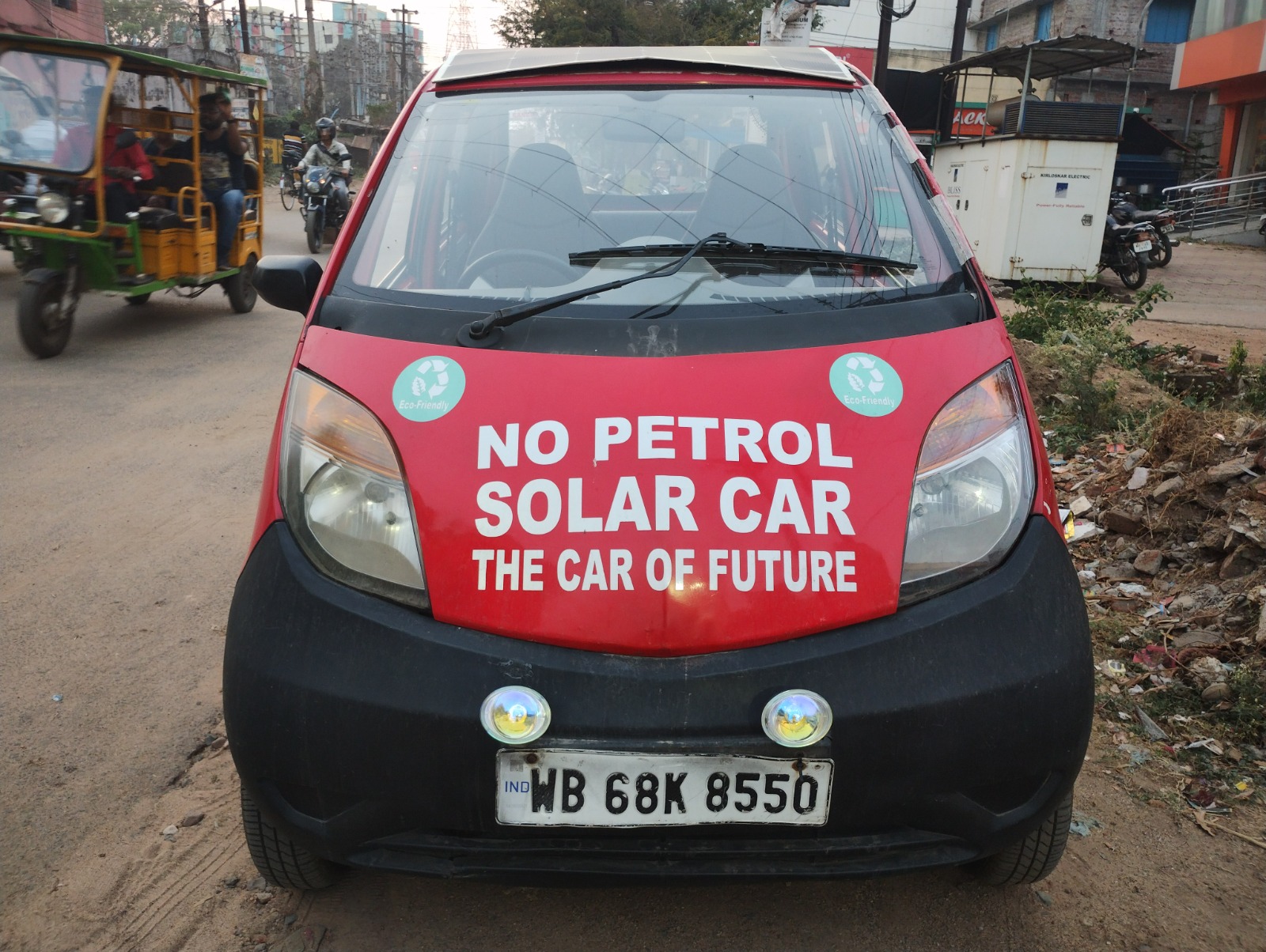 Tata Nano Converted Into Solar Vehicle