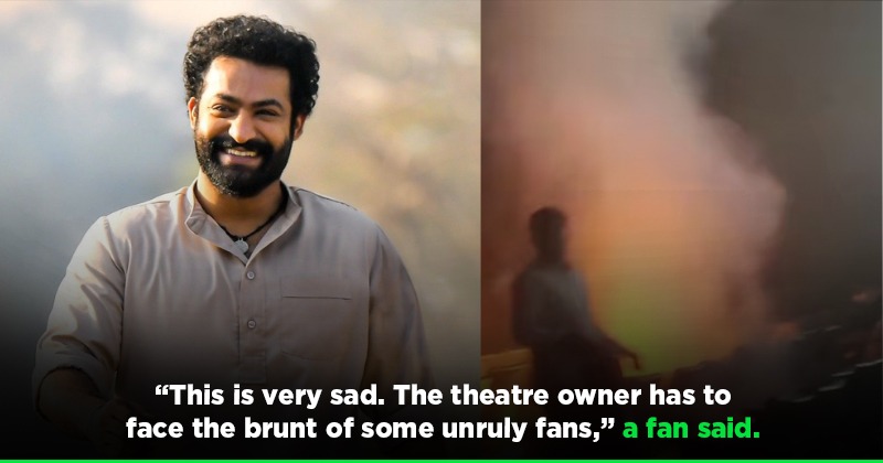 Jr NTR's Fans Burst Crackers Inside Cinema Hall During Simhadri ... Jr NTR's Fans Burst Crackers Inside Cinema Hall During Simhadri ...