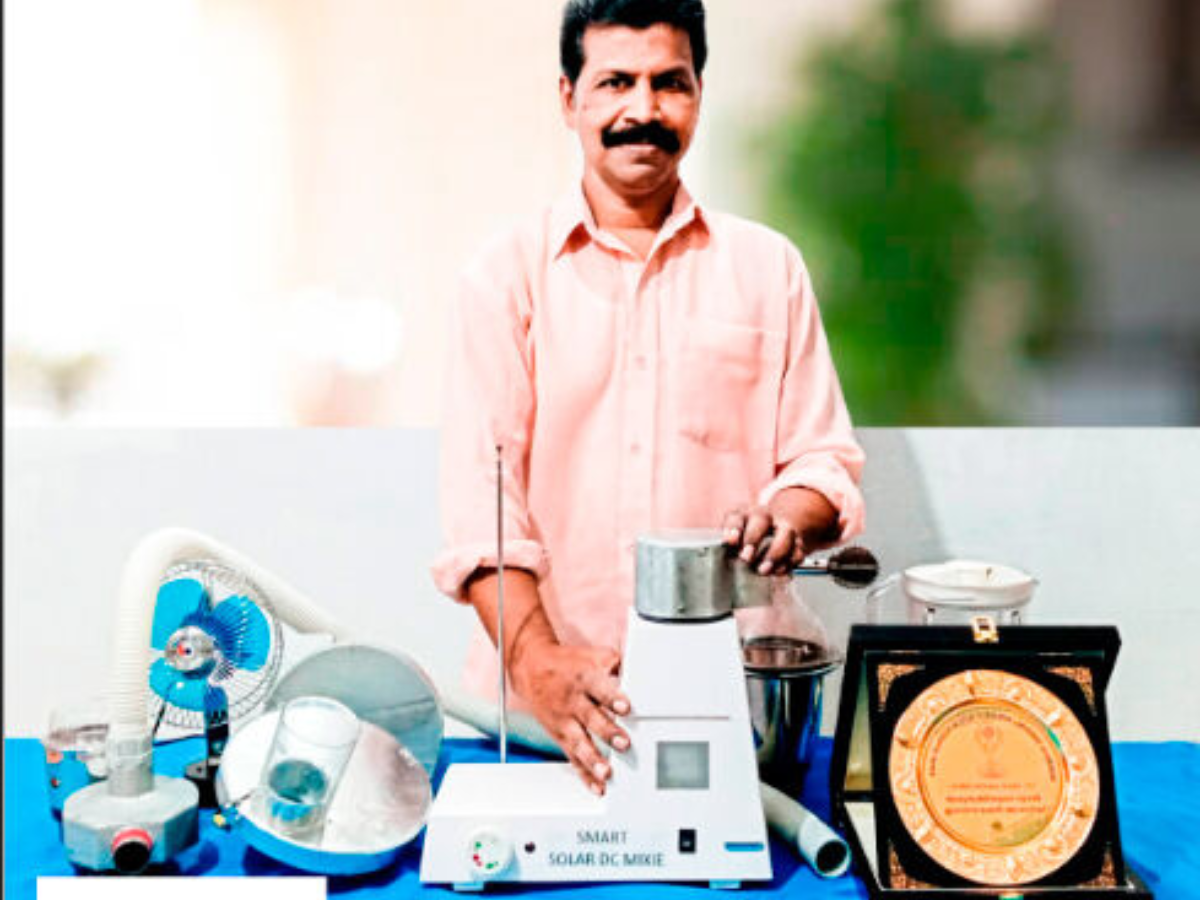 पत्नी की तकलीफ देख लगाया 200% दिमाग, बना दी 15 इन 1 सोलर मिक्‍सी ...