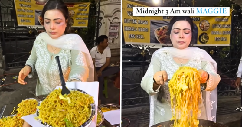 Lucknow: Woman Sells Maggi At Her Stall After Midnight