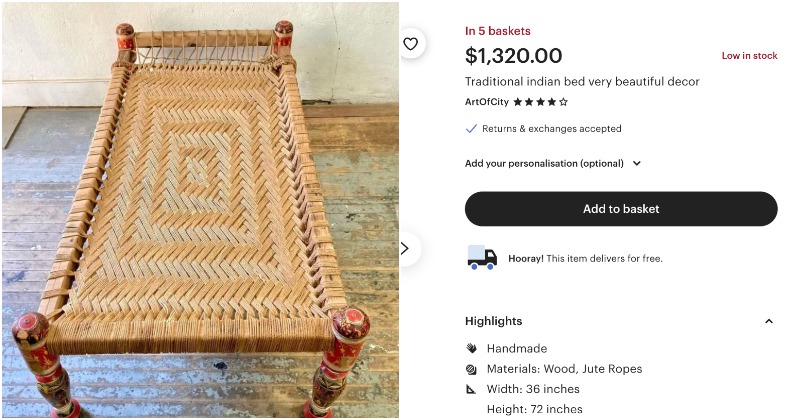 American Company Is Selling Desi 'Charpai' For Over Rs 1 Lakh