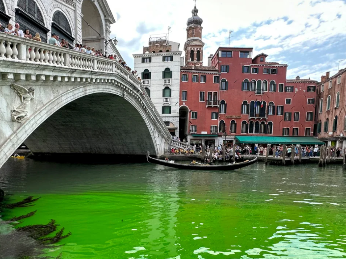 Venice Baffled As Famous Canal Turns Fluorescent Green, Authorities ...