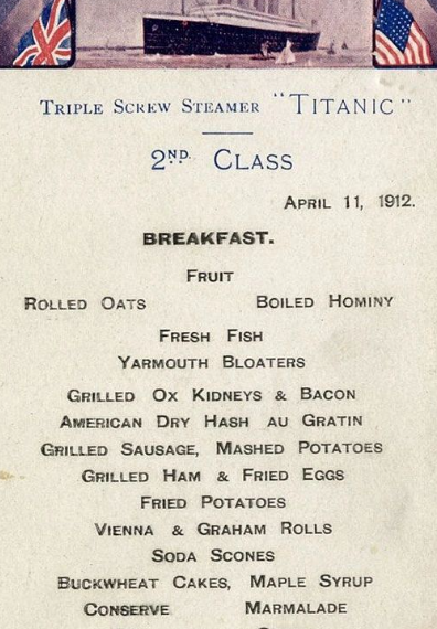 Titanic First Class Dinner Menu Goes Up For Auction