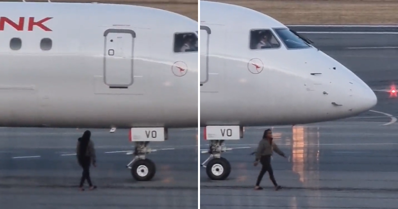 Woman Runs Onto Tarmac To Catch Missed Plane