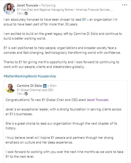 EY's New CEO Janet Truncale Set To Become The First Woman To Head A Big ...