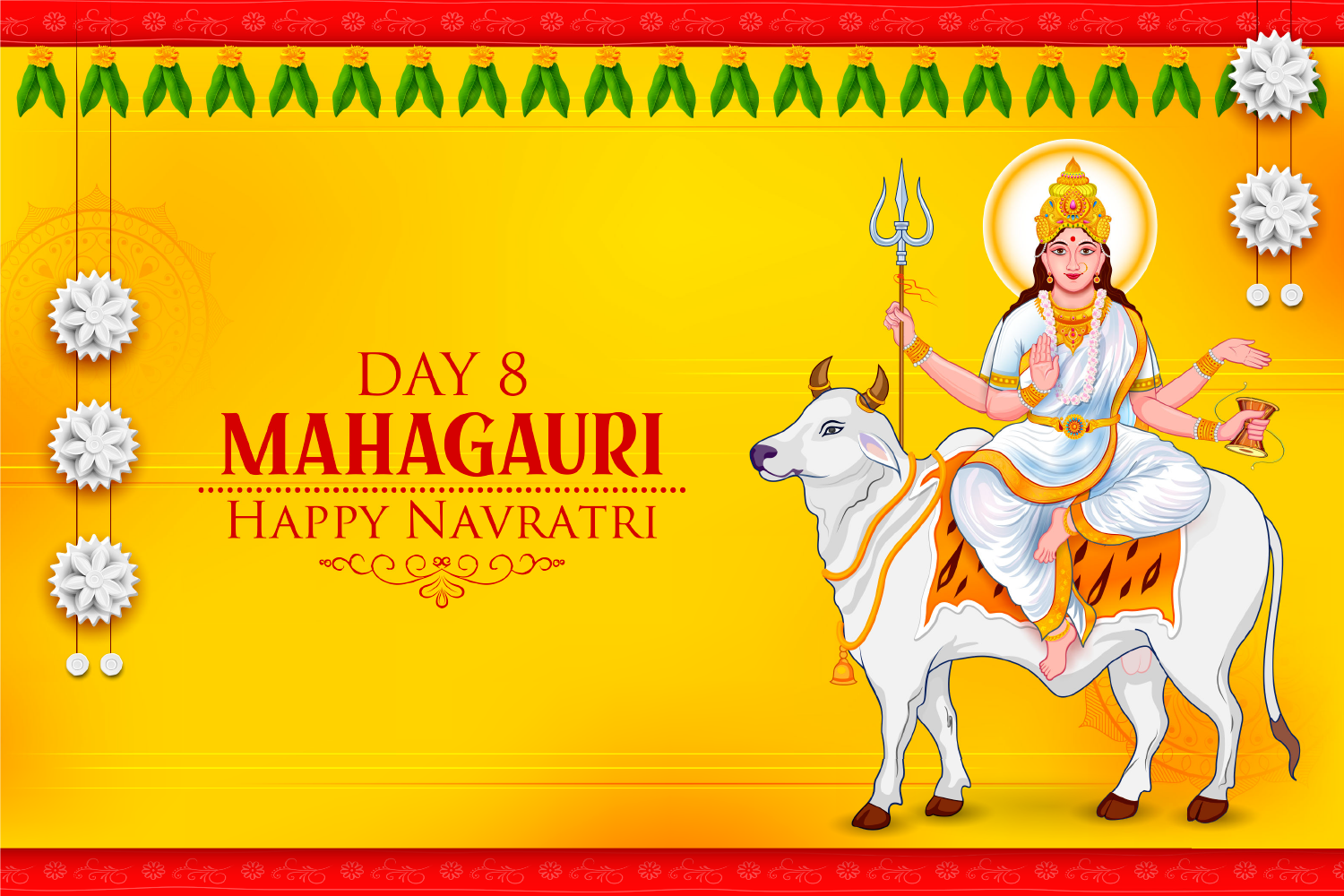Happy Navratri 2023 Day 8 And Maha Ashtami: Maa Mahagauri Wishes ...