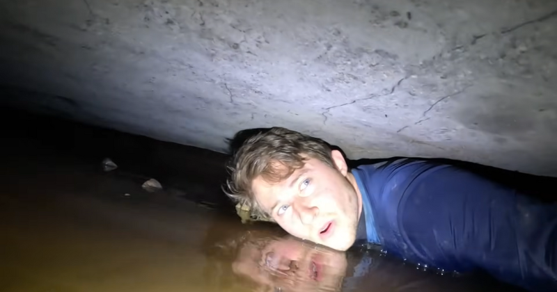Cave Diver Gets Stuck In Tight Spot