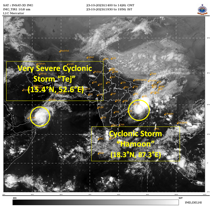 Cyclone: Hamoon Intensifies Into Severe Cyclonic Storm, Tej Weakens ...