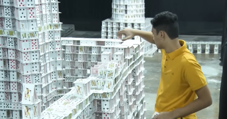 Indian Teen Constructs The World's 'Largest Card Monument'
