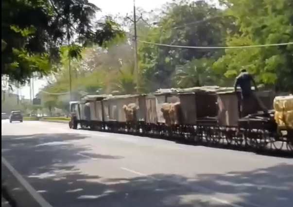'Bullet Train' Made With Tractor and Multiple Carts 'Bullet Train' Made With Tractor and Multiple Carts