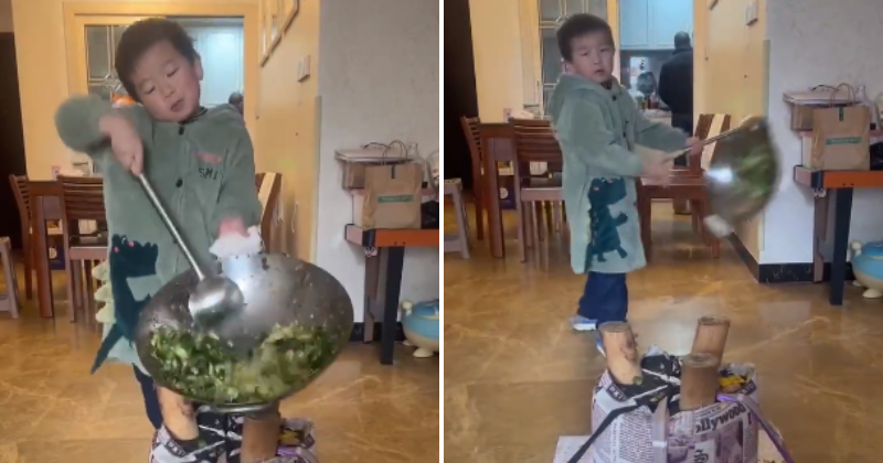 Chinese Toddler's Cooking Skills Viral