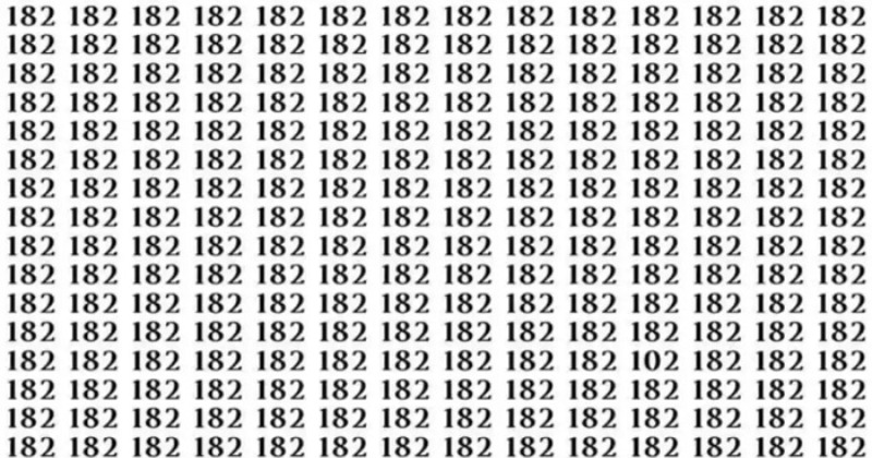 In This Image Of 182, Find The Number 102 In Optical Illusion High IQ