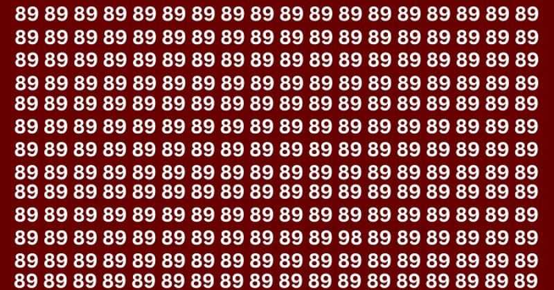 IQ Optical Illusion: Can You Spot The 98 In Image Of 89