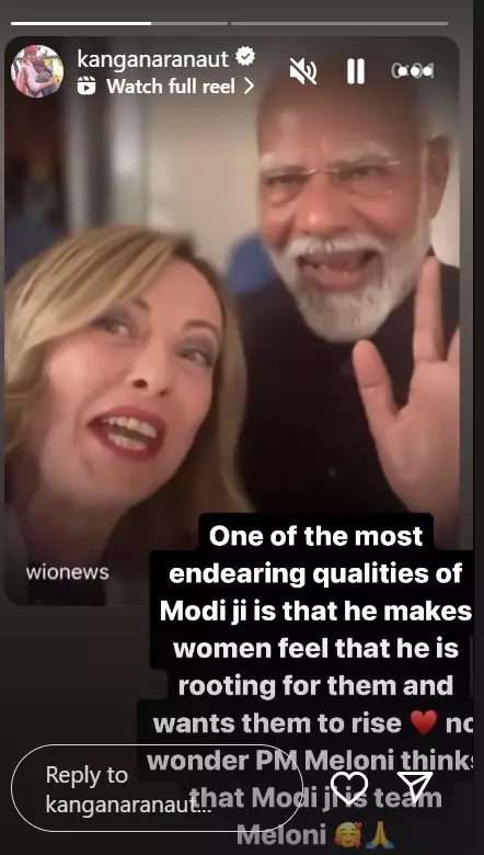 'He makes women feel...', Kangana Ranaut reacts to PM Modi and Italian ... 'He makes women feel...', Kangana Ranaut reacts to PM Modi and Italian ...