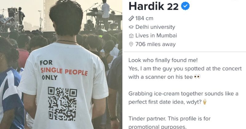 Fan Search For Tinder Matches With A QR Code On T-shirt At Ed Sheeran's ...