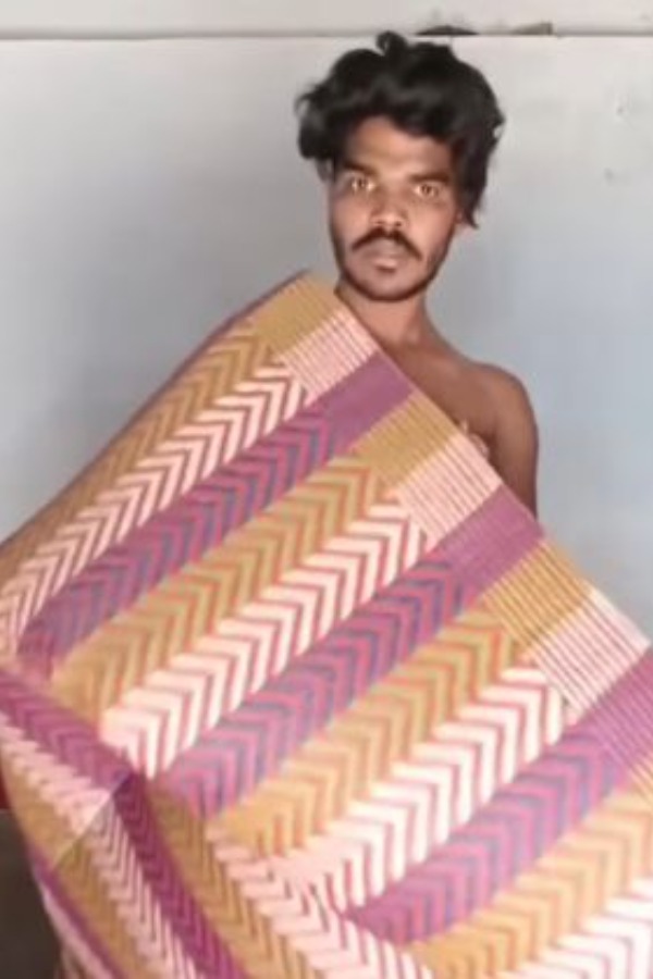 Man Turns Mat Into Unconventional Fashion Statement